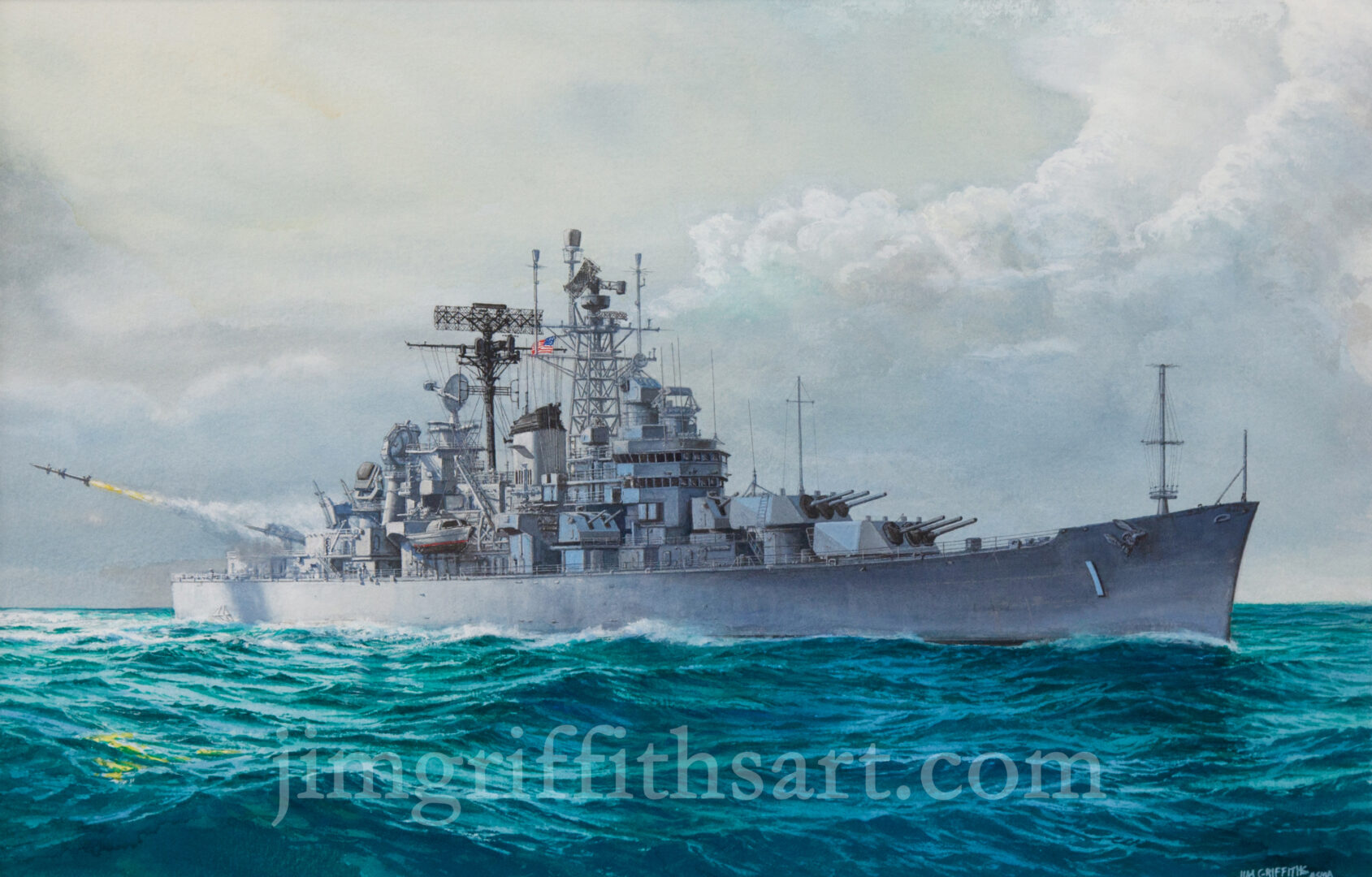 Naval Artistry of Military Vessels - Watercolors